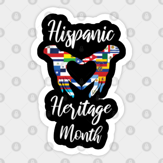 Flags Hand Heart Hispanic Heritage Month Hispanic Sticker Teepublic